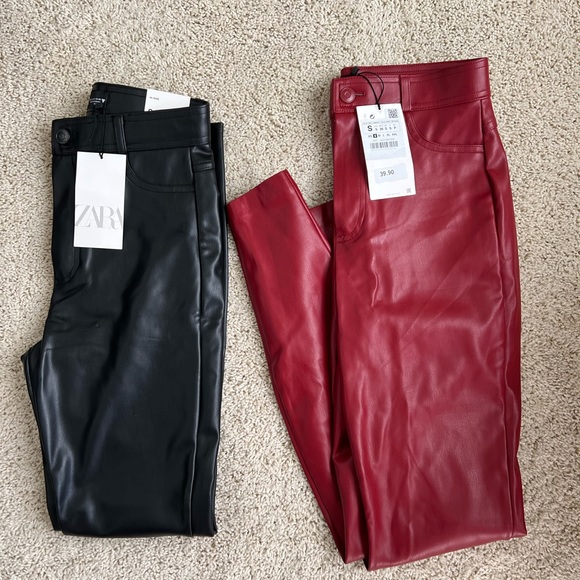 Zara | Pants & Jumpsuits | Zara Faux Leather Skinny High Rise Pants Nwt ...